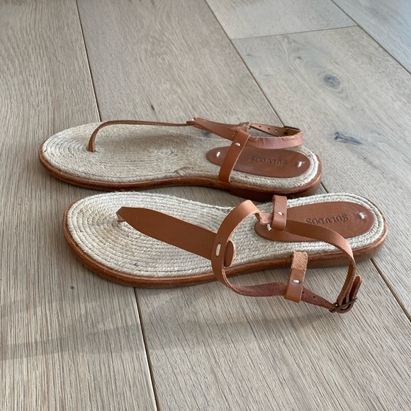 Soludos | Shoes | Soludos T Strap Leather Sandals Size 7 | Poshmark